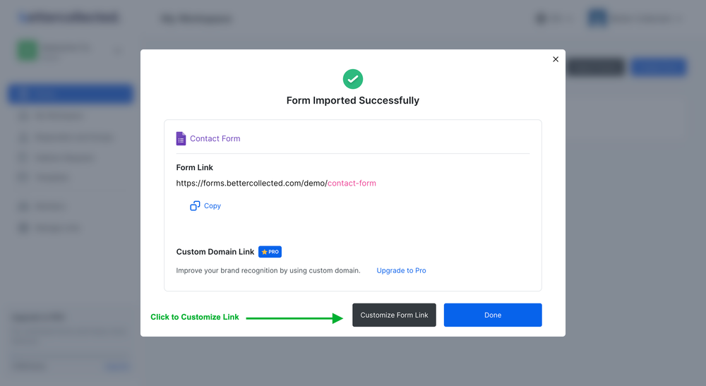 How to customize Google Form link?